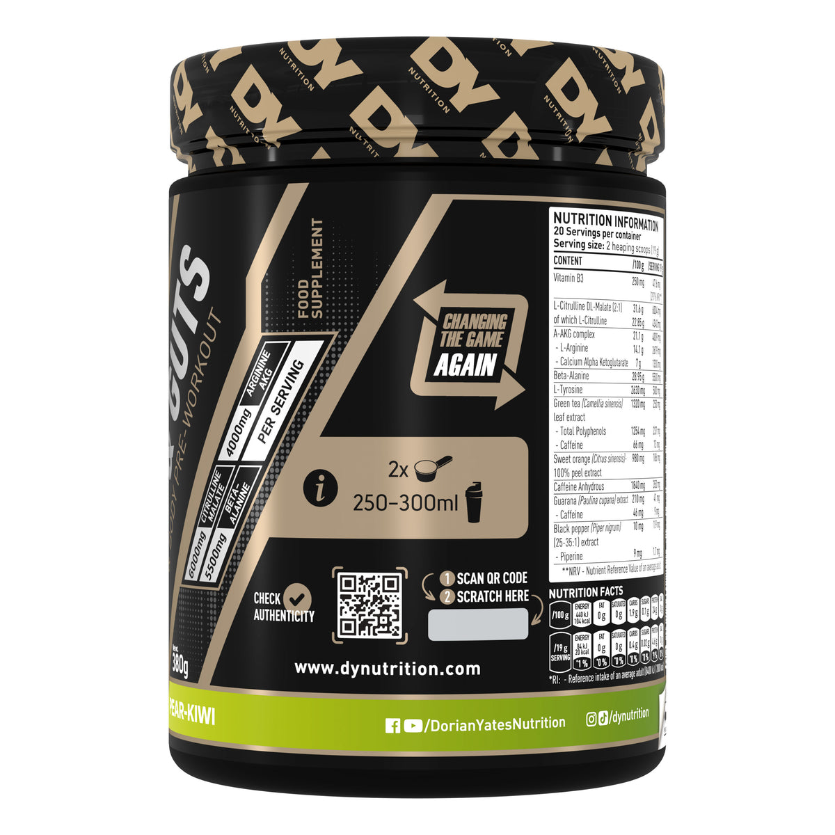 Pre-Workout Blood and Guts 380g - 20 Servings – DY Nutrition B2B